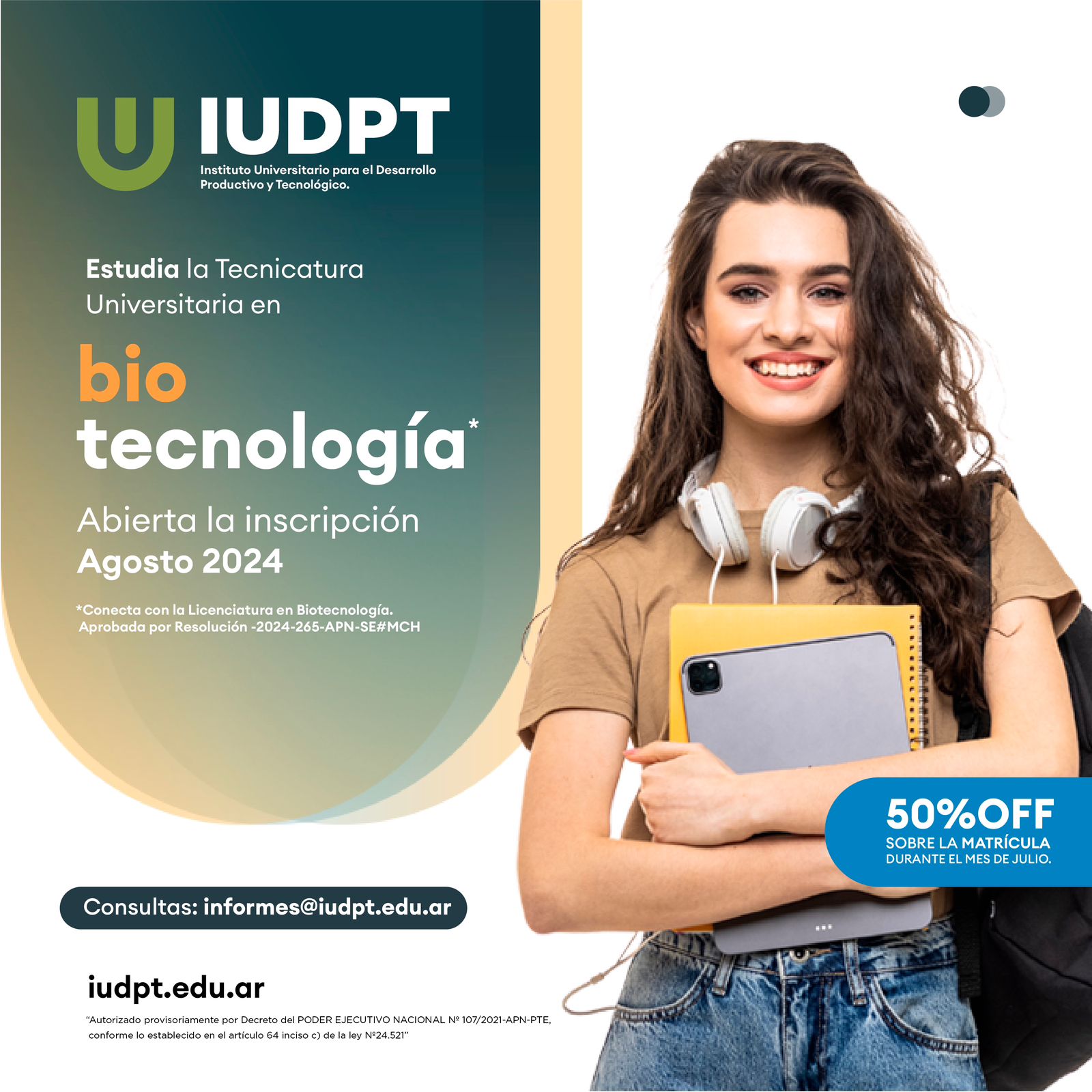 Tecnicatura Universitaria en Biotecnología - IUDPT