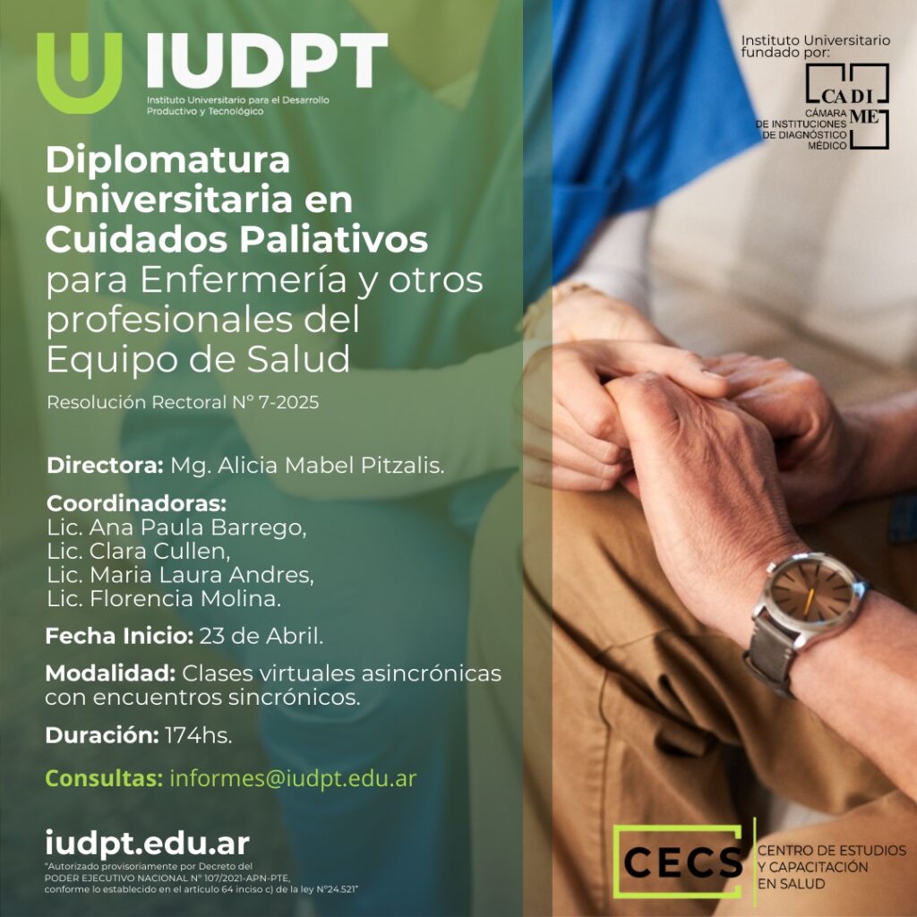 Cuidados Paliativos para Enfermería y otros profesionales del Equipo de Salud - IUDPT